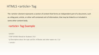 Html5 structure tags | PPTX