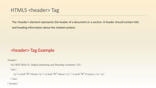 Html5 structure tags | PPTX
