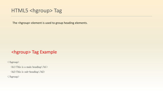Html5 structure tags | PPTX