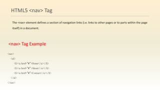 Html5 structure tags | PPTX