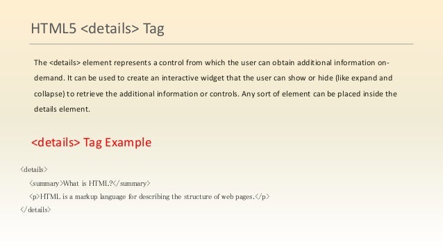 Html5 structure tags