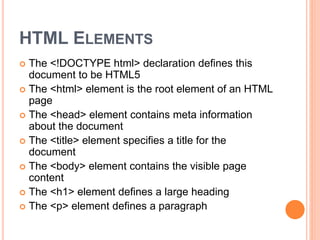 Html5 tutorial | PPTX | Web Design and HTML | Internet