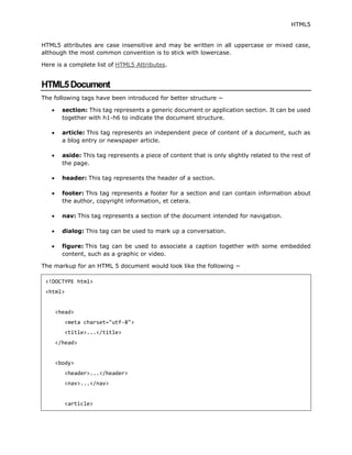 Html5 tutorial | PDF