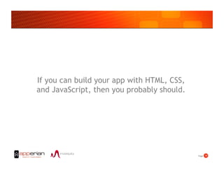 HTML5 Web Apps vs. Native Apps | PDF