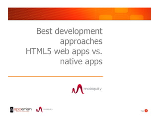 HTML5 Web Apps vs. Native Apps | PDF