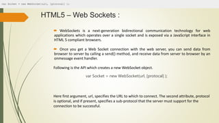 Html5 websockets | PPTX