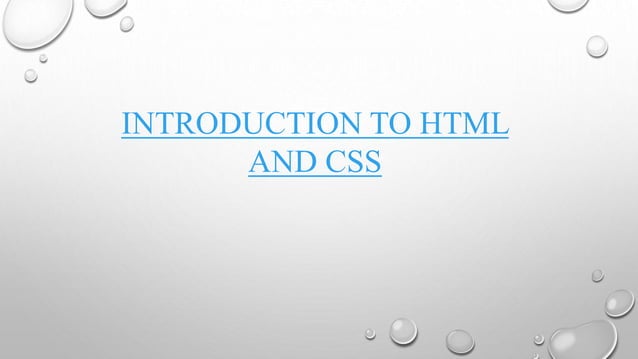 Html and css | PPT