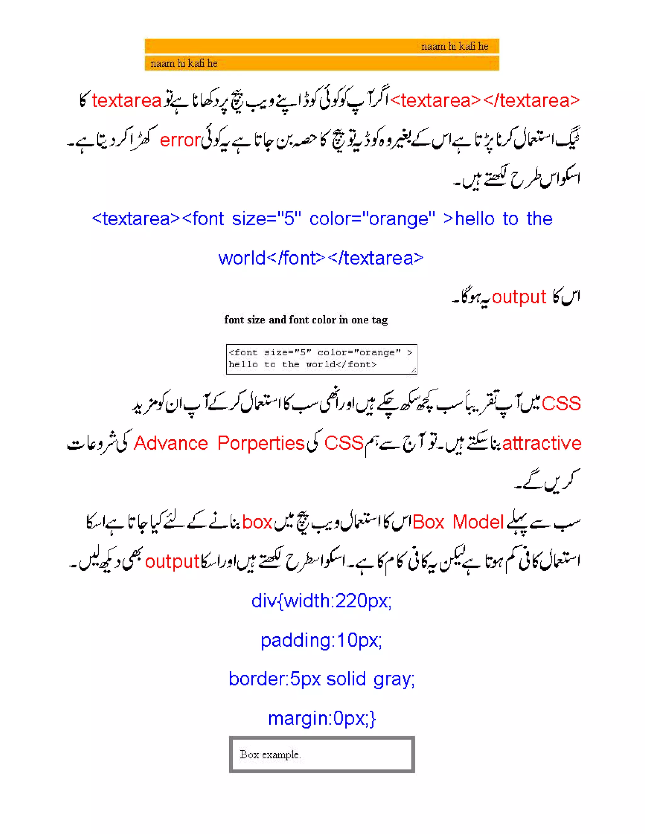 Html and css in urdu by muhammad danish irshad | PDF
