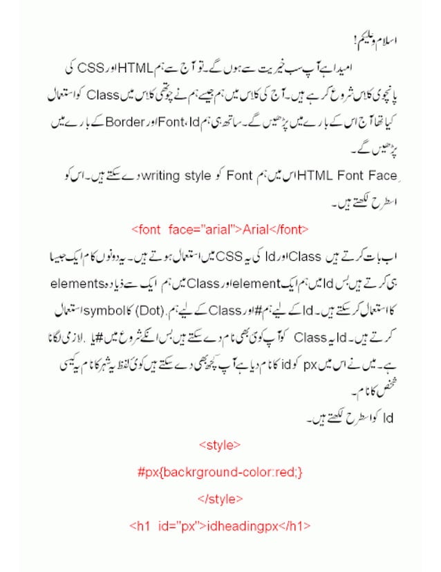Html and css in urdu by muhammad danish irshad | PDF