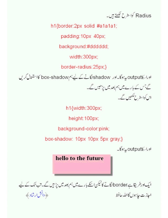Html and css in urdu by muhammad danish irshad | PDF