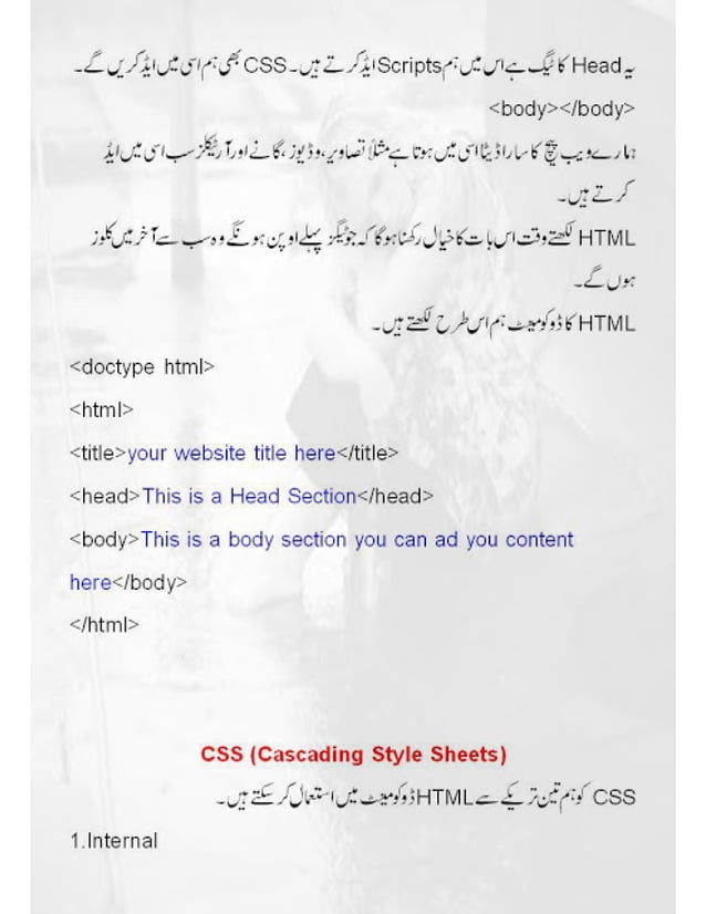 Html and css in urdu by muhammad danish irshad | PDF