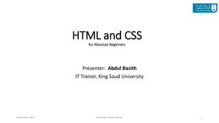 HTML and CSS Week 1 Lecture 1.pptx