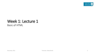 HTML and CSS Week 1 Lecture 1.pptx