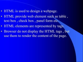 Html and dhtml | PPTX