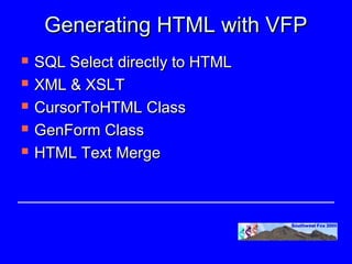 Html and visual fox pro | PPT