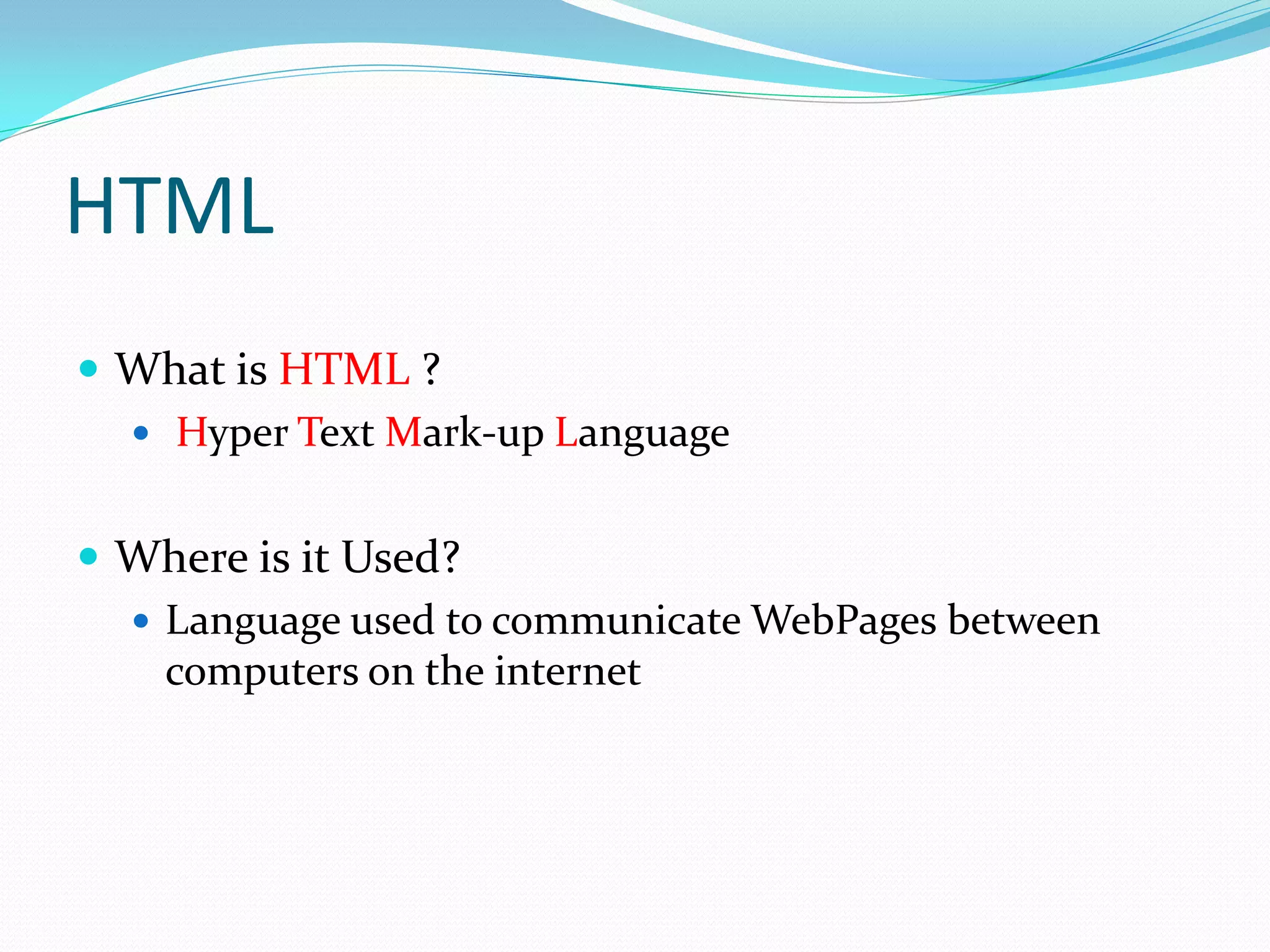 HTML an introduction | PPT | Free Download