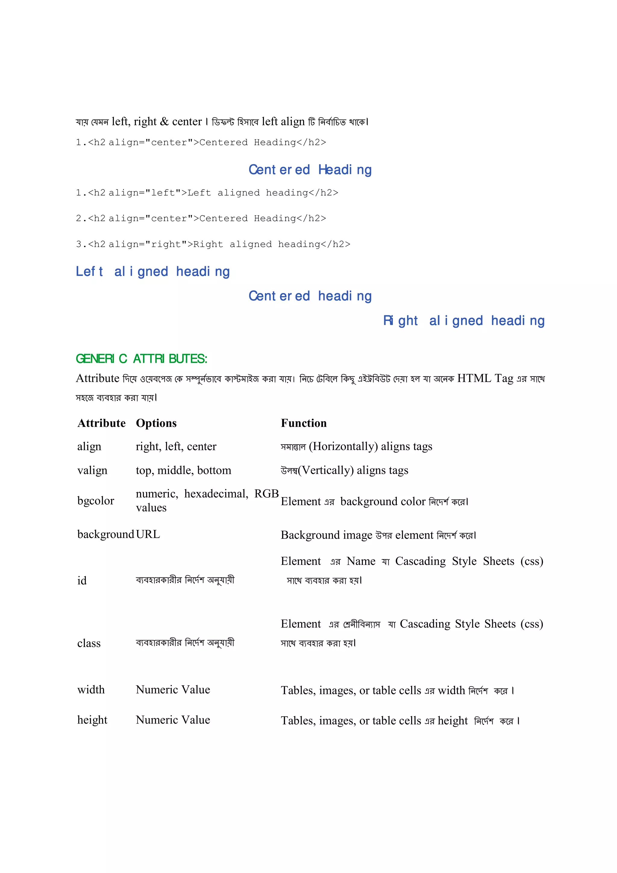 Bangla HTML Tutorial | PDF