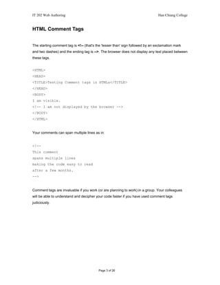 Html basic | DOC | Web Design and HTML | Internet