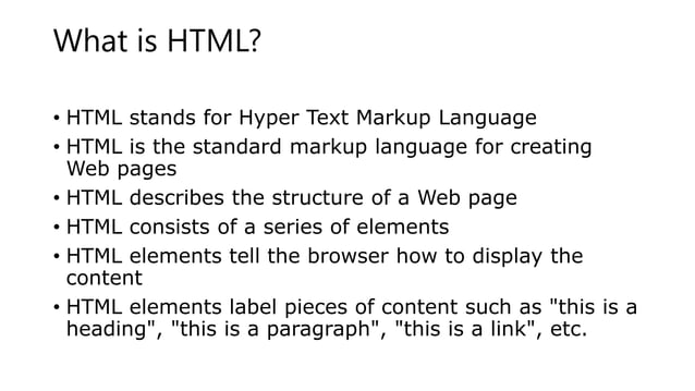 HTML Basics | PPTX