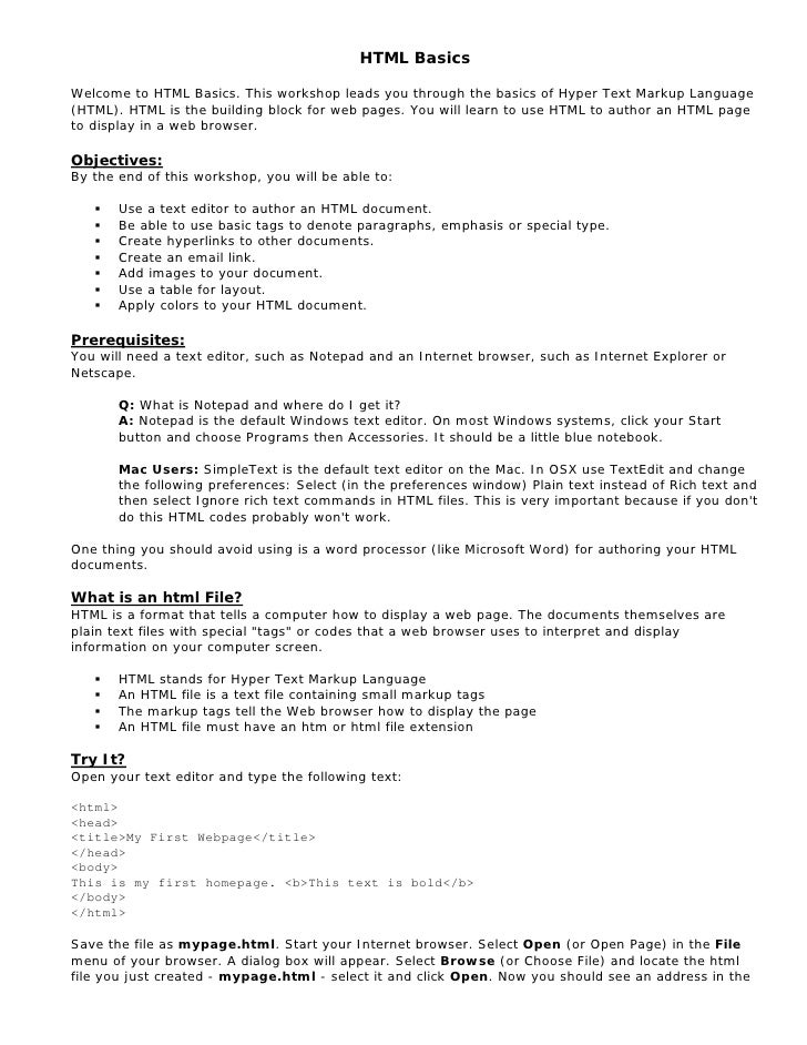 Html Basics