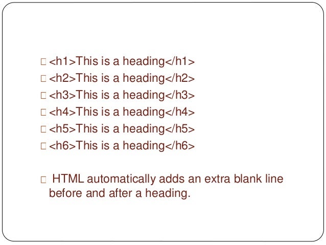Html basics