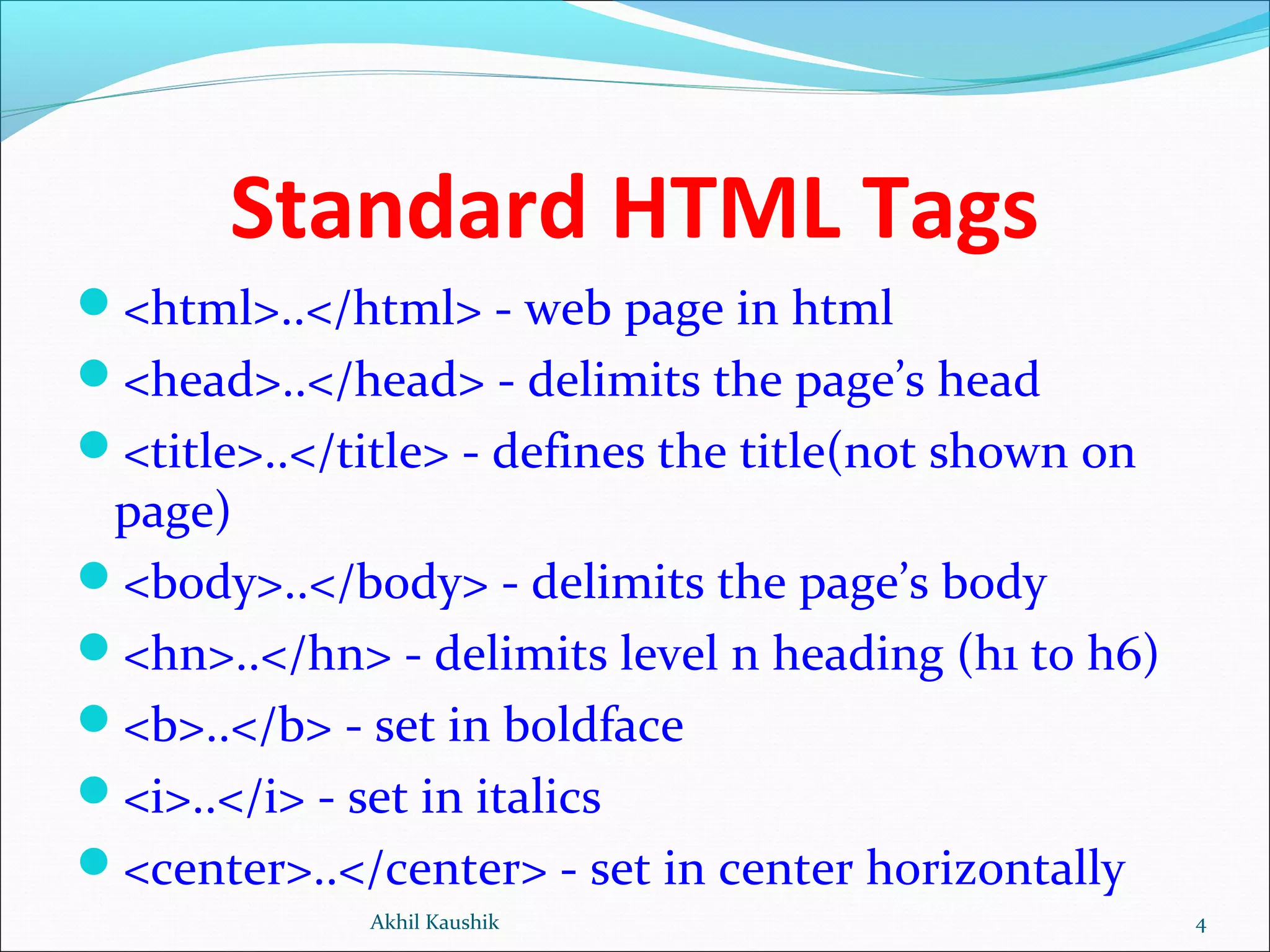 HTML basics | PPT