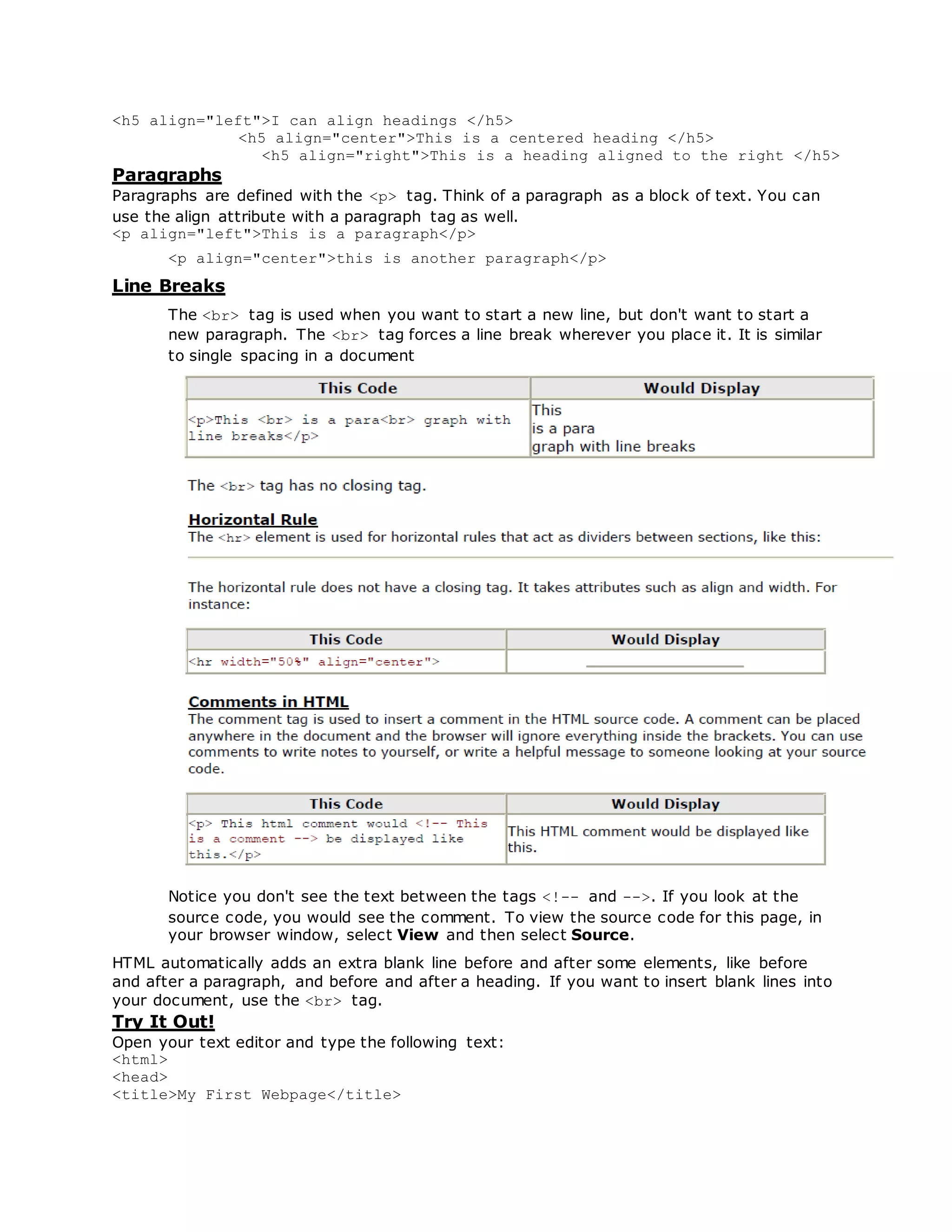 Html basics NOTE | DOCX