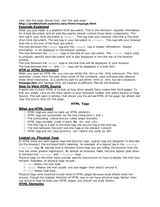 Html basics NOTE | DOCX