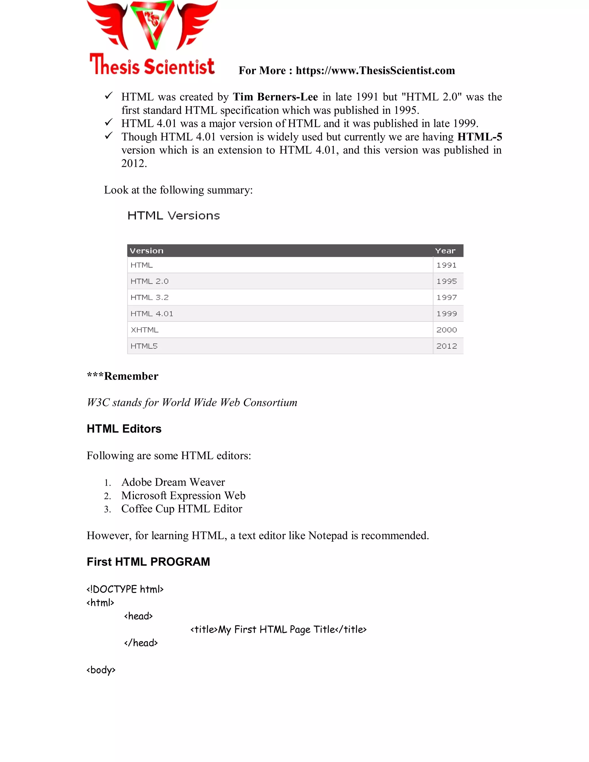 HTML guide for beginners | PDF