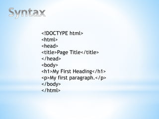 Html basics | PPT