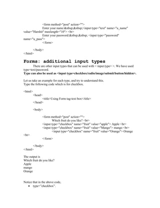 Html basics 10 form | DOC