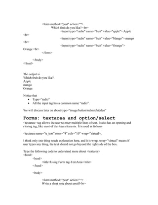 Html basics 10 form | PDF