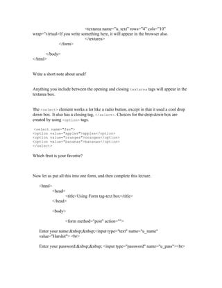 Html basics 10 form | PDF