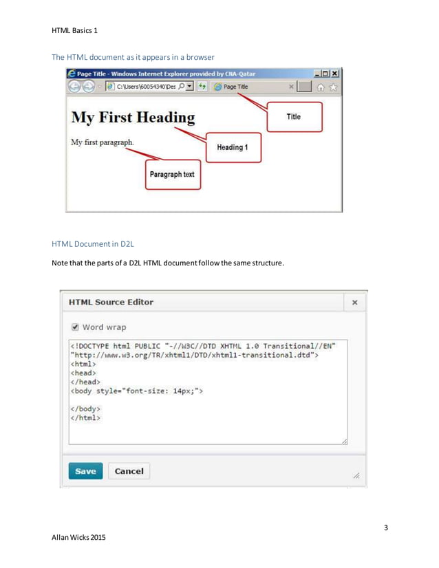 HTML Basics 1 workshop | PDF