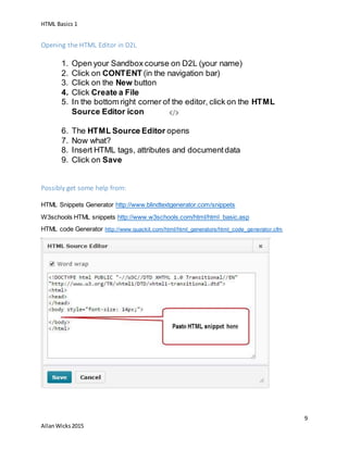 HTML Basics 1 workshop | PDF