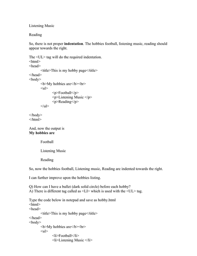 Html basics 4 anchor list | PDF