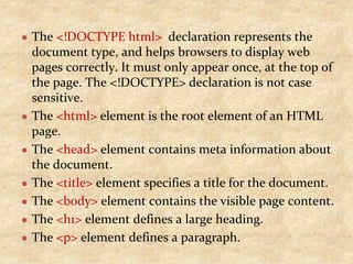 HTML (Web) basics for a beginner | PPT