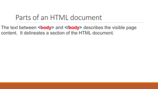 HTML Basics 1 workshop | PPT