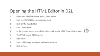 HTML Basics 1 workshop | PPT