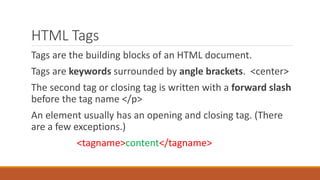 HTML Basics 1 workshop | PPT
