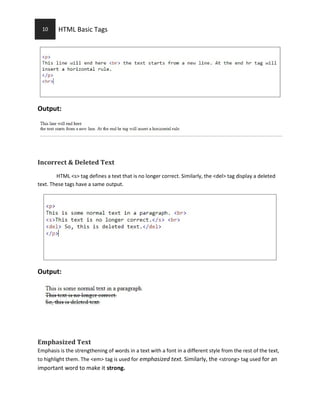 HTML Basic Tags PDF by CodeHim | PDF