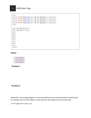 HTML Basic Tags PDF by CodeHim | PDF