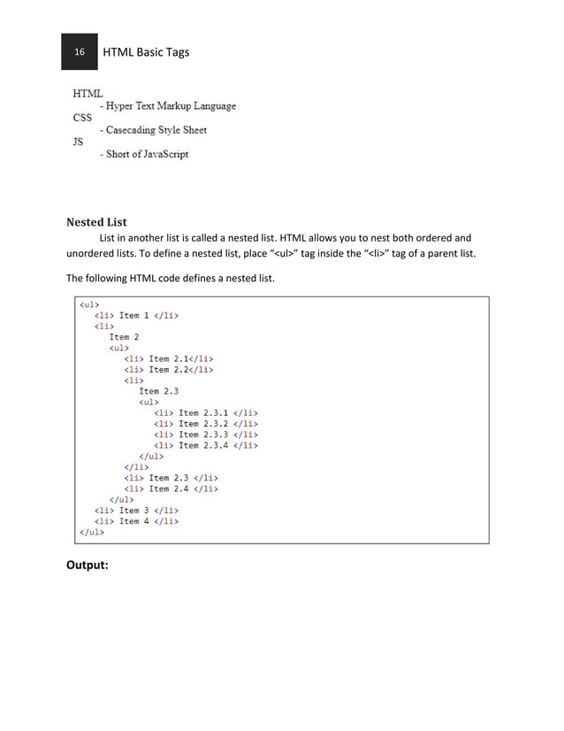 HTML Basic Tags PDF by CodeHim | PDF