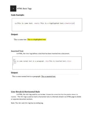 HTML Basic Tags PDF by CodeHim | PDF