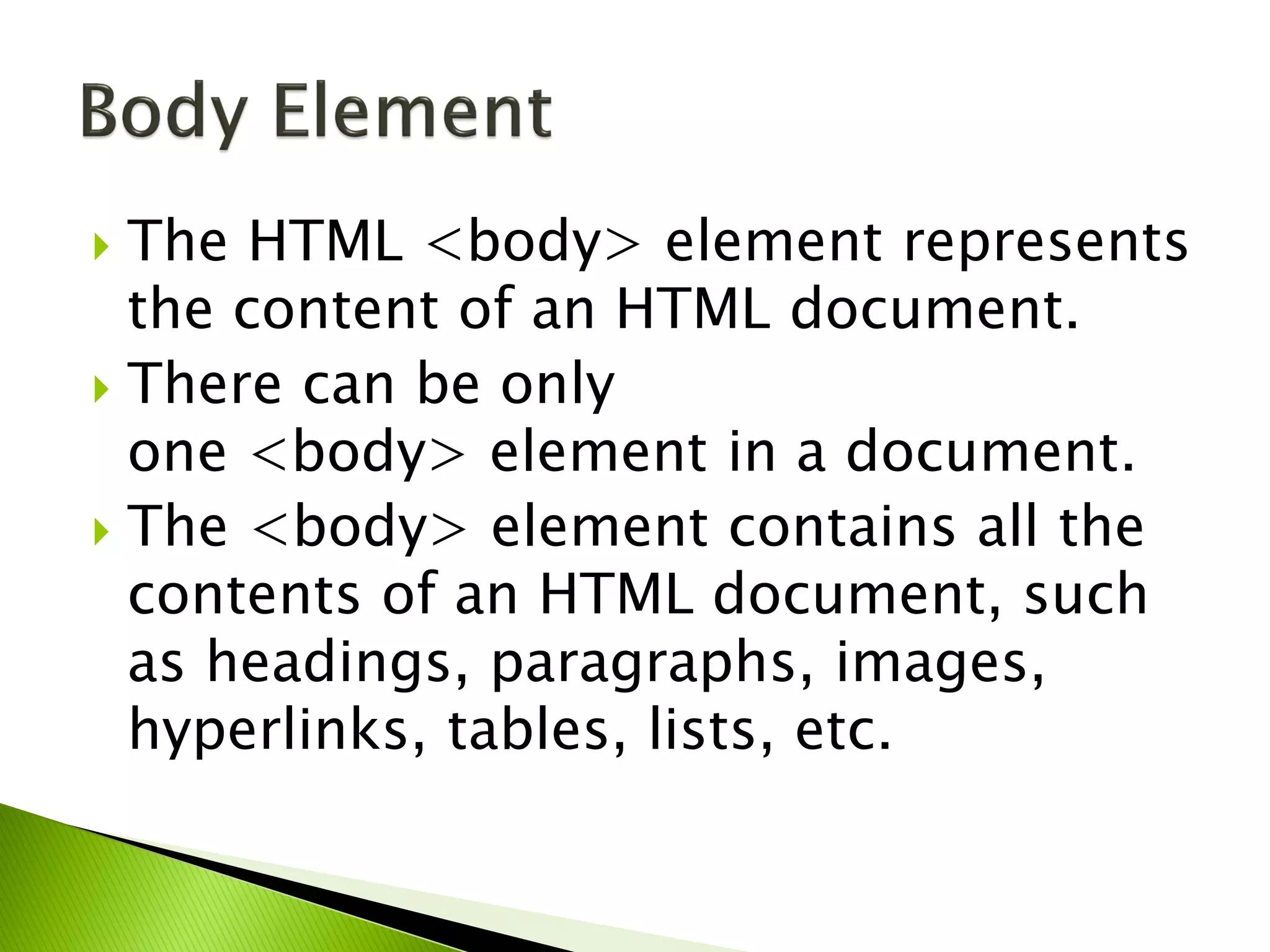 HTML Body Element | PDF
