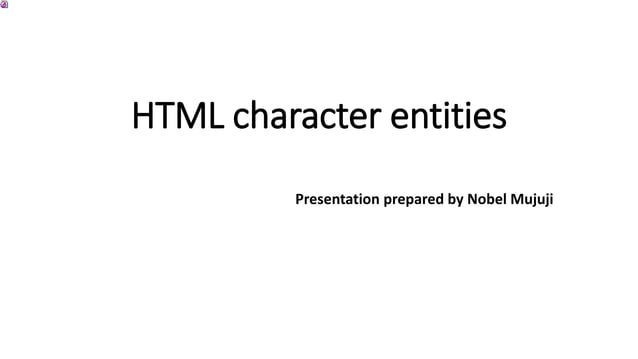 Html character entities | PPT