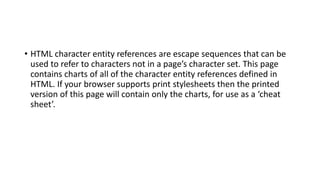 Html character entities | PPT