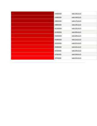Html color codes | DOCX
