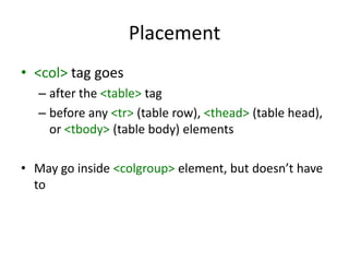 Html col tag jf | PPTX