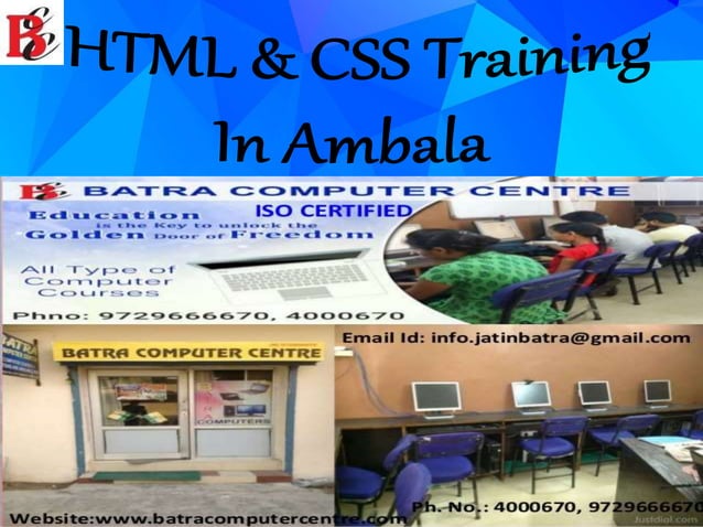HTML & CSS Training Institute in Ambala ! Batra Computer Centre | PPT